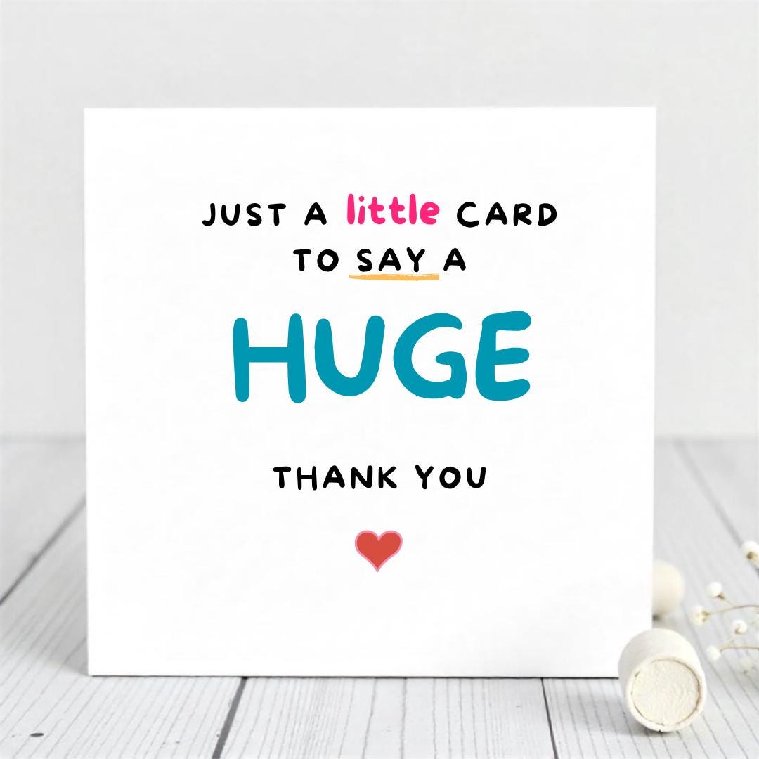 Huge Thank You Card, Appreciation Note, Personalized Card - Etsy