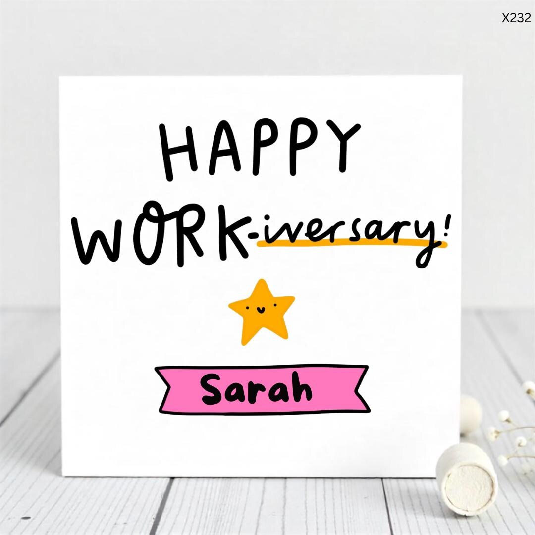 Personalized Work Anniversary Card – Happy Workiversary – Custom Name ...