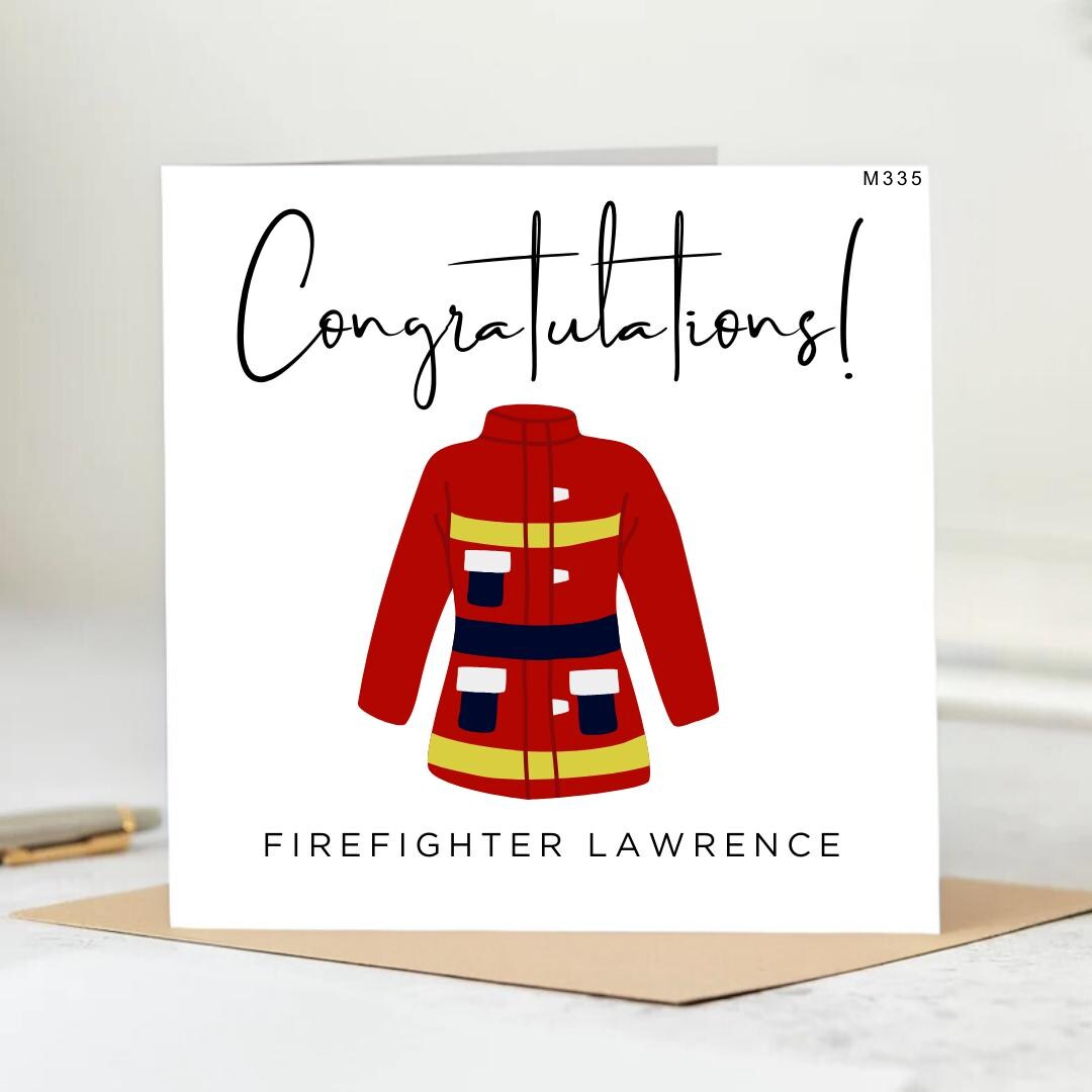 Personalised New Firefighter Card Congratulations Student Fireman ...