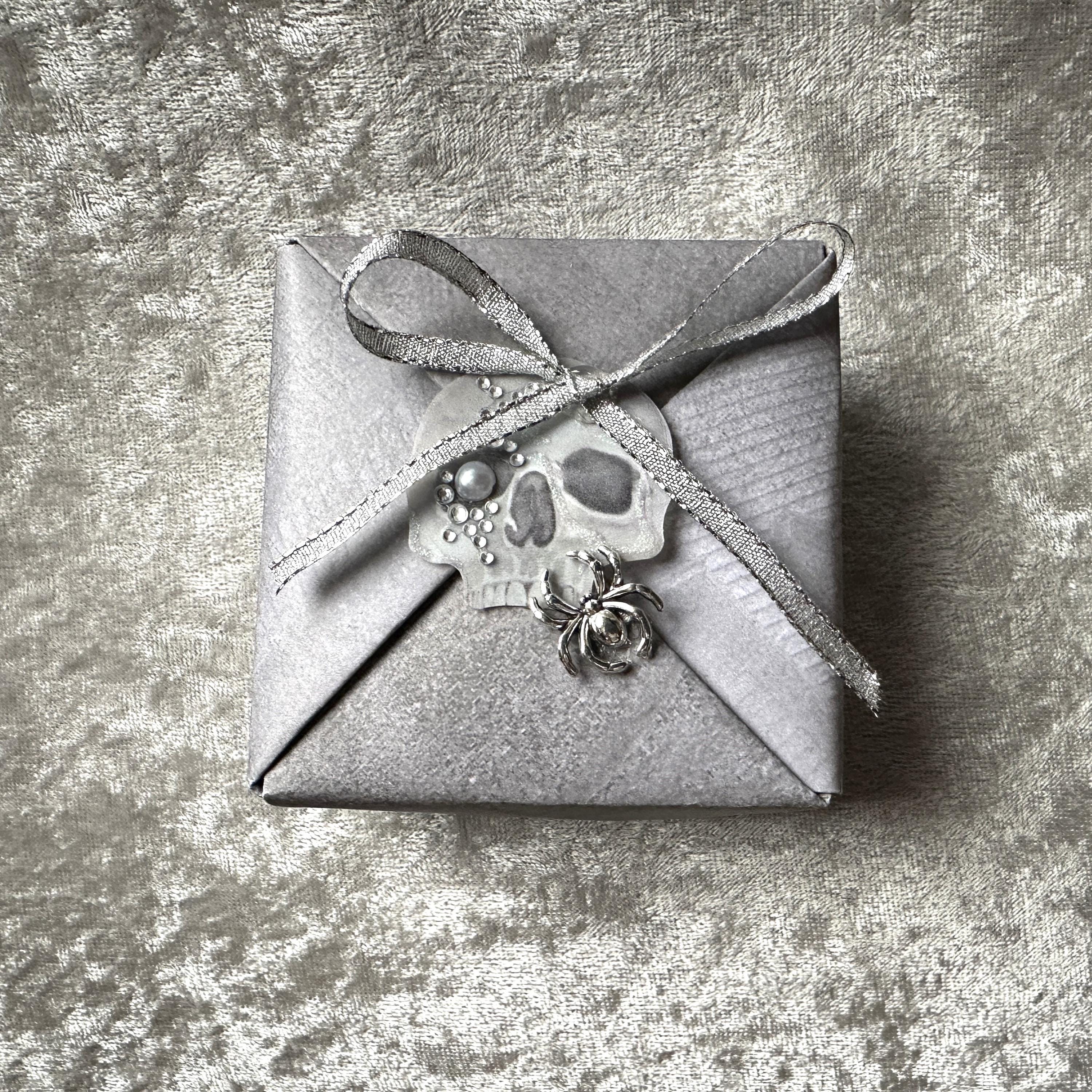Glitter Skull Origami Gift Box: Witchy Paper Gift Wrap - Etsy