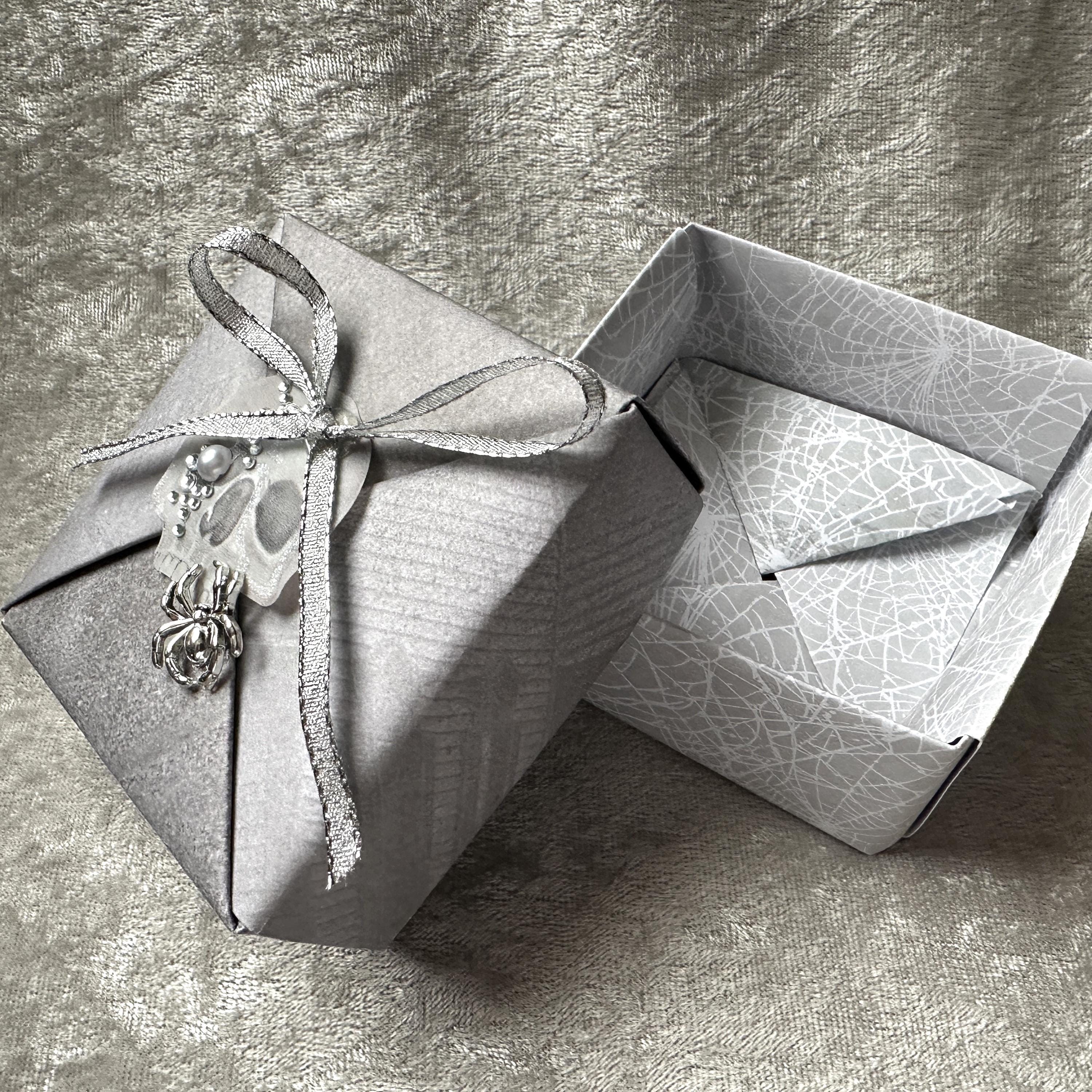 Glitter Skull Origami Gift Box: Witchy Paper Gift Wrap - Etsy