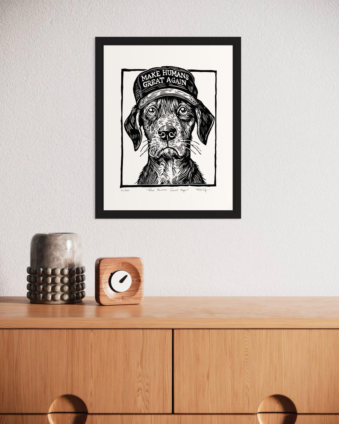 Linocut Print - "make Humans Great Again" - Etsy