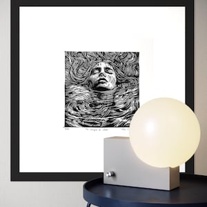 Linocut Print - "the Weight of Water" - Etsy