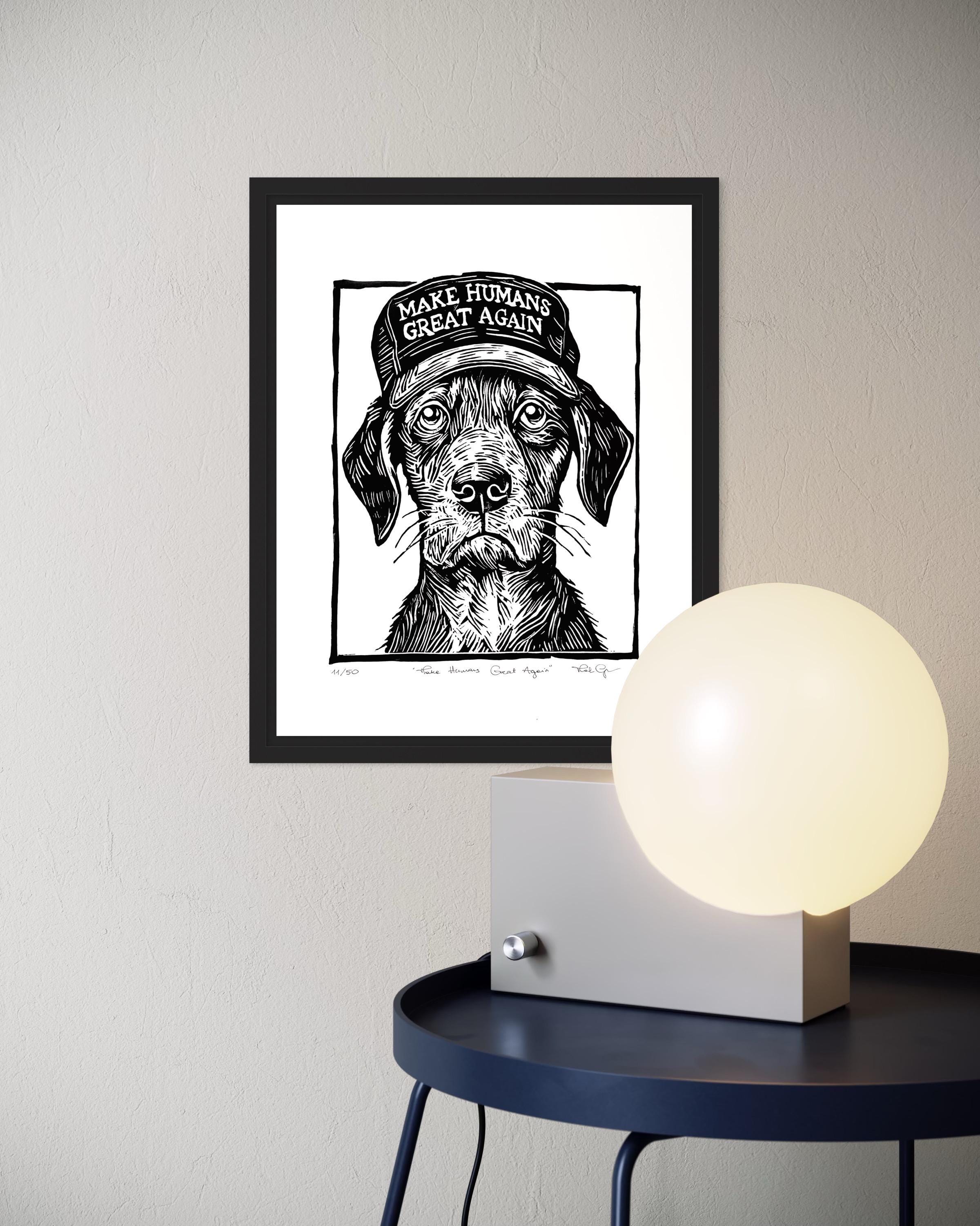 Linocut Print - "make Humans Great Again" - Etsy