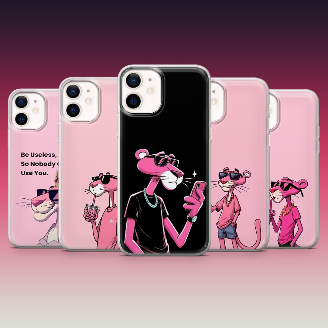 Pink Panther Phone Case Cartoon Funny Cover for iPhone 16 Pro , 15, 14 ...