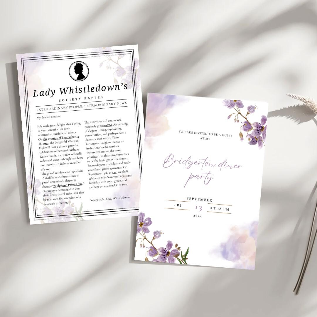 Elegant Bridgerton-inspired Invitations – Perfect for Your Regency-era ...