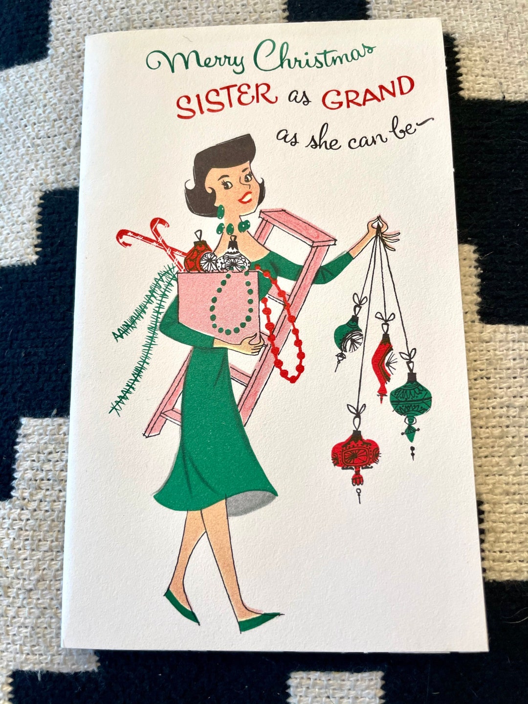 Unused 1950s Vintage Buzza Cardozo Christmas Card for Sister. - Etsy