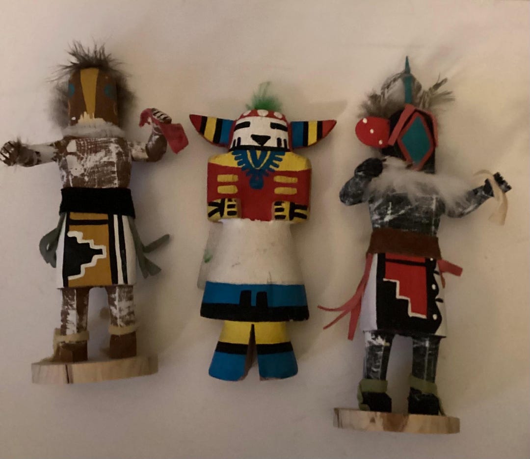 Three Handmade Wood Kachina Dolls - Etsy