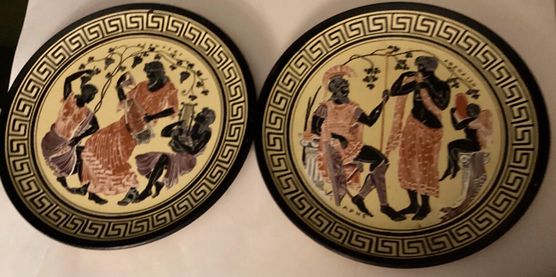 Two Greek Ceramic Plates Priced Individually - Etsy
