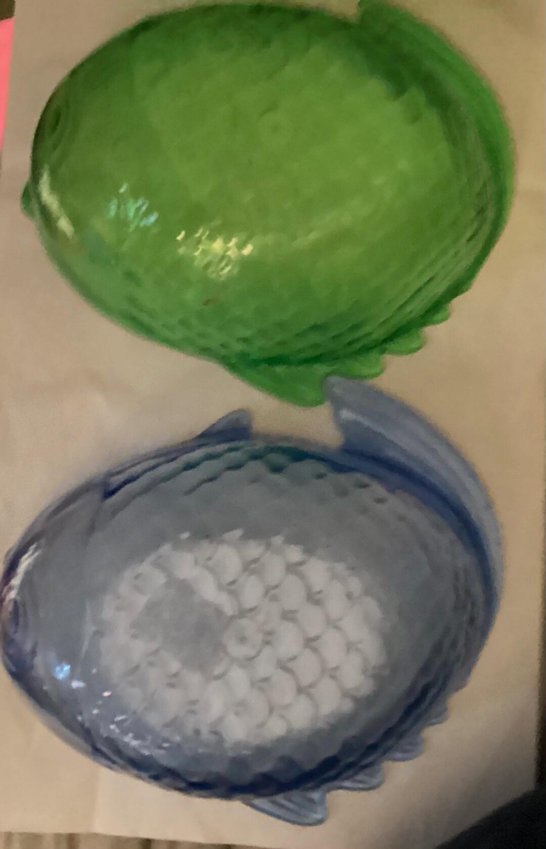 Six Plastic Green and Blue Fish Shaped Bowls - Etsy