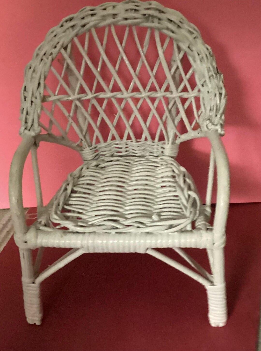 White Wicker Doll Chair - Etsy