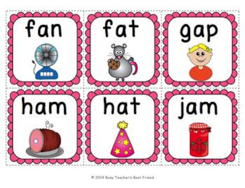Short A CVC Word Family Flashcards | Flower Theme Printable (PDF ...