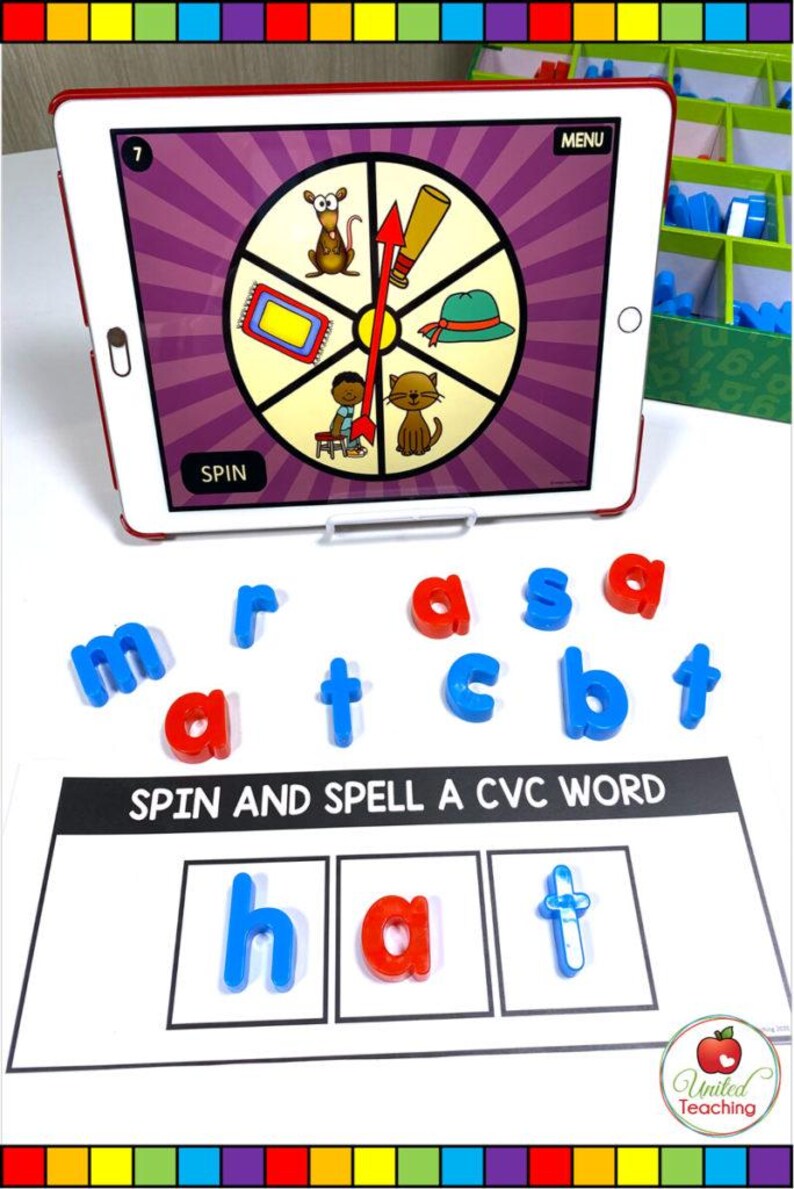 CVC Spin Game Presentation | Phonics Word Building (digital PDF) - Etsy