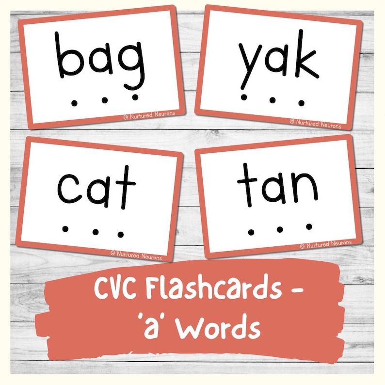 Short A CVC Word Family Flashcards | Flower Theme Printable (PDF ...