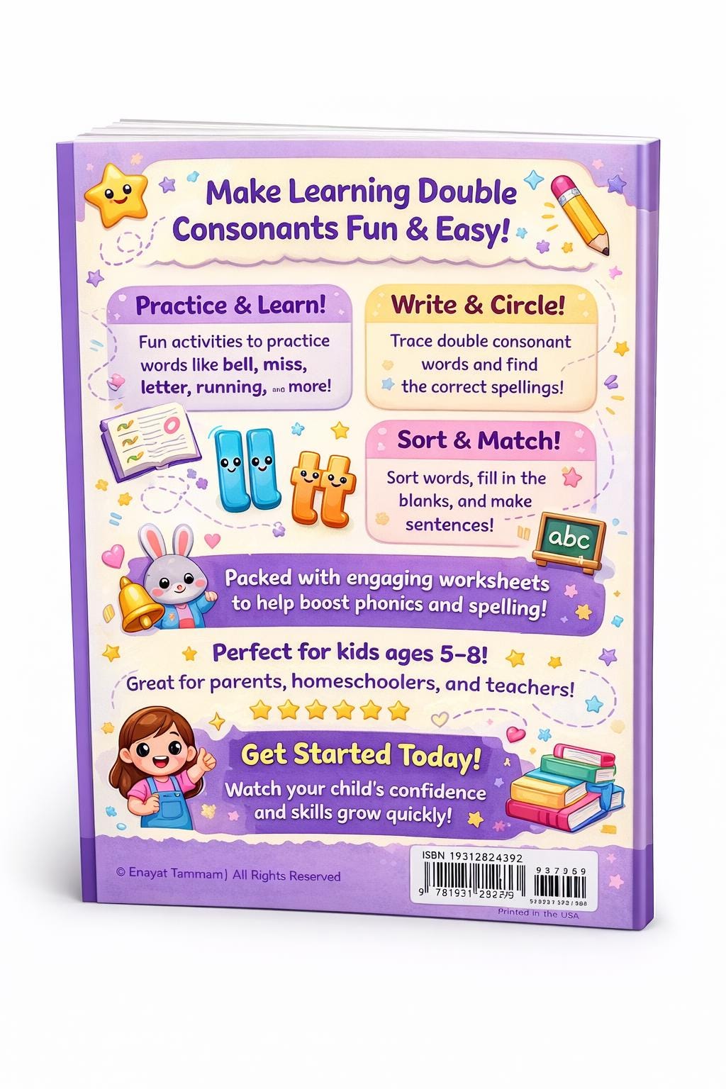 Double Consonants Phonics Workbook | Kids CVC Rule Activities ...