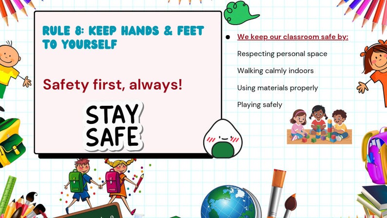 Classroom Rules Presentation | 25 Editable Slides for Back to School ...