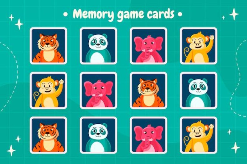 Printable Memory Matching Game | Kids Learning Activity (PDF Download ...