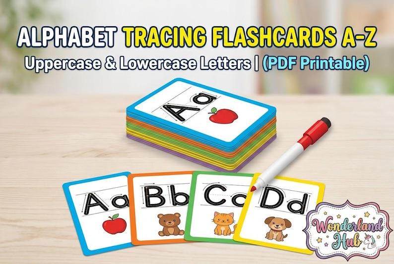 Alphabet Learning Bundle A-Z – Worksheets, Tracing Cards, Coloring Book ...