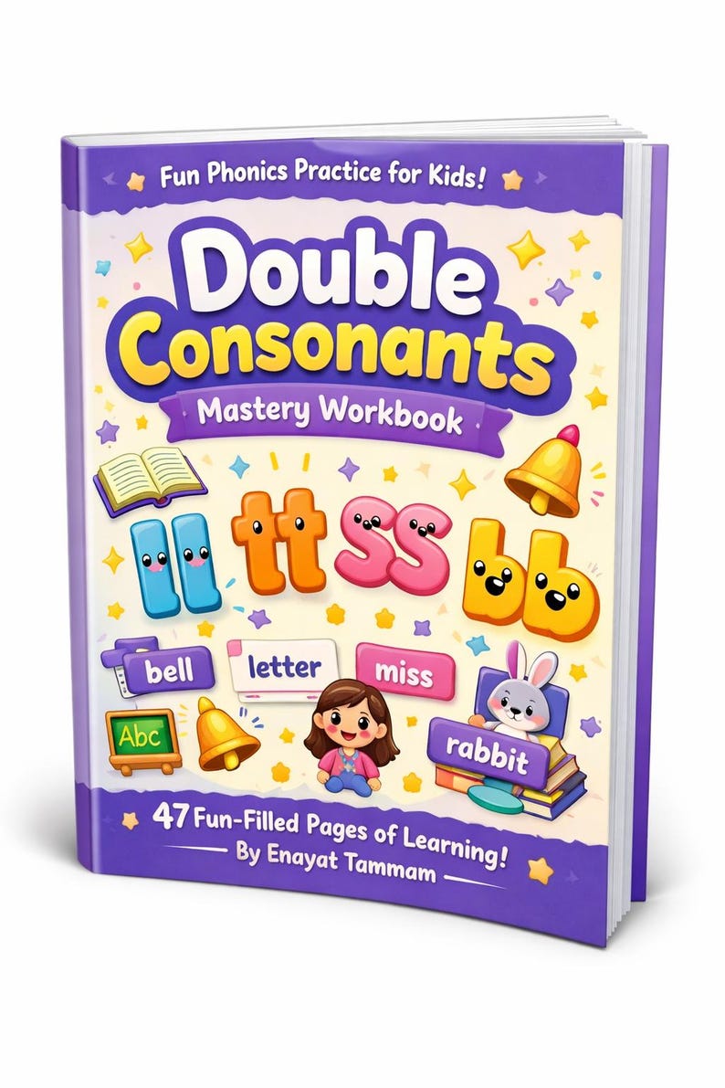 Double Consonants Phonics Workbook | Kids CVC Rule Activities ...