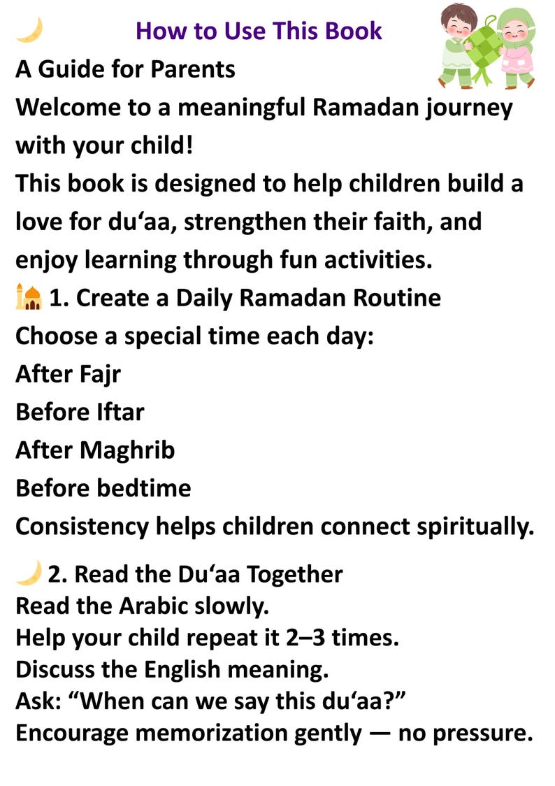 Ramadan Activity Book for Kids | Daily Du‘aa, Puzzles, Islamic Workbook ...