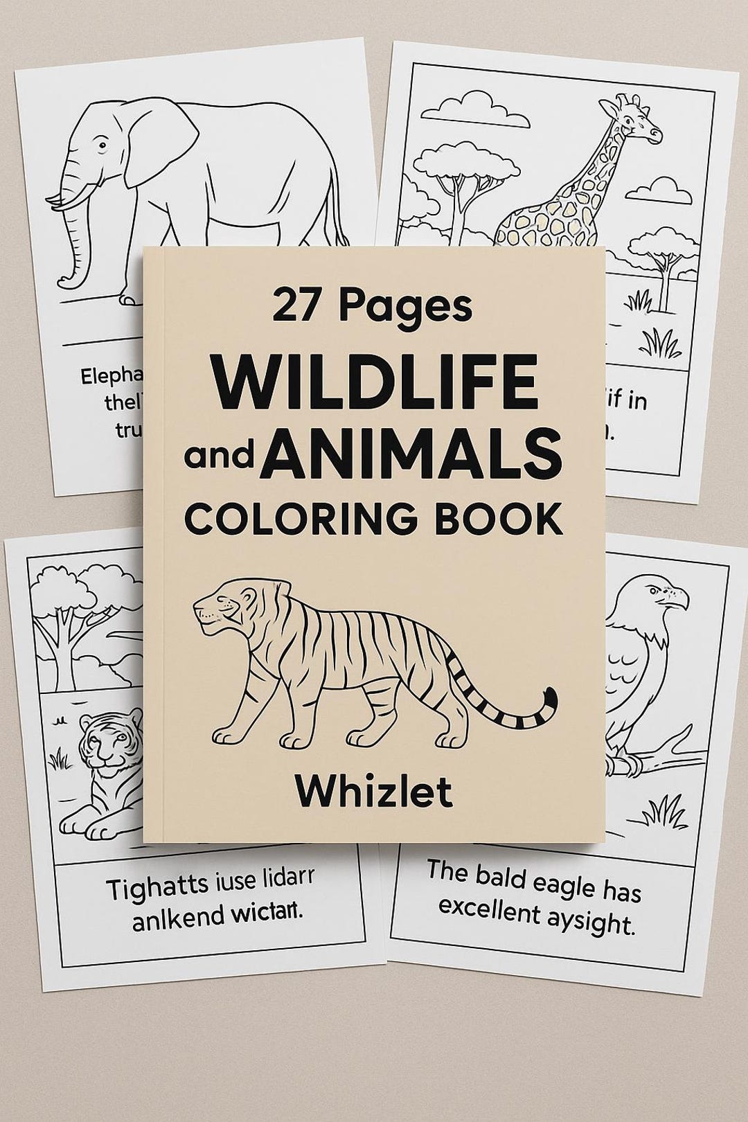 25 Pages Wildlife and Animals Coloring Book for Kids.learn Fun Animal ...