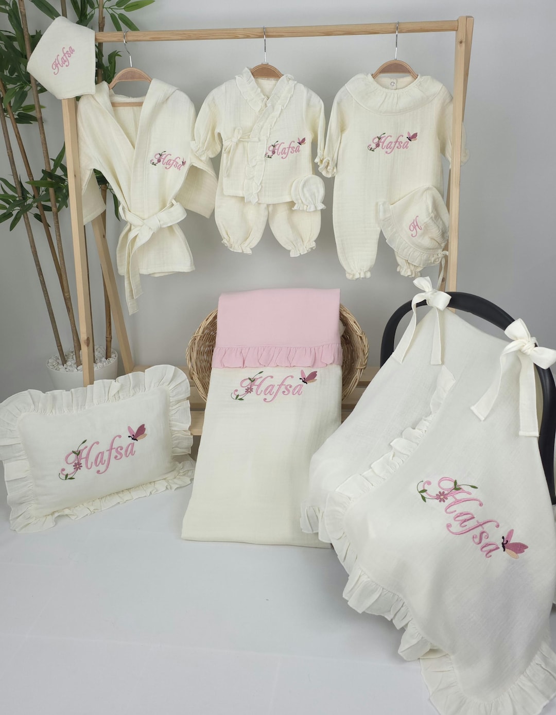 Personalized Newborn Hospital Outfit Set – 100% Cotton – Custom Name ...