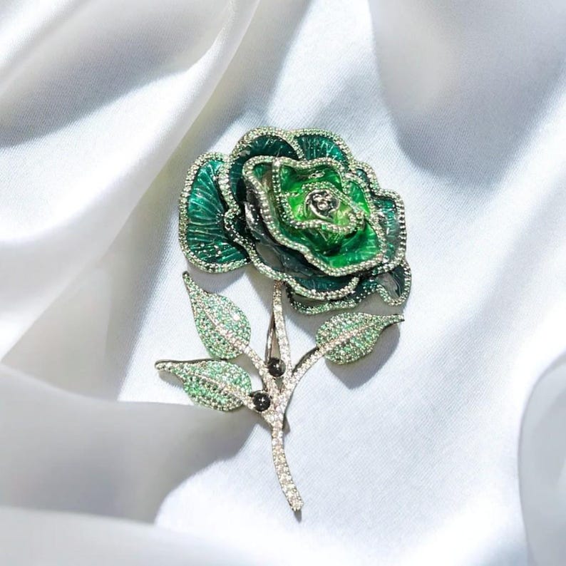 Luxurious Original Design Rose Brooch 3D Handmade Enamel Full ...