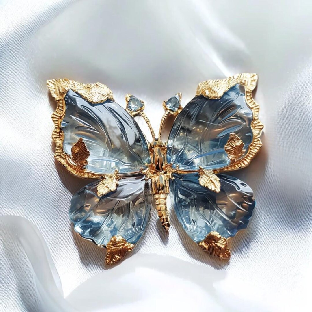 Vintage Crystal Butterfly Brooch - Etsy