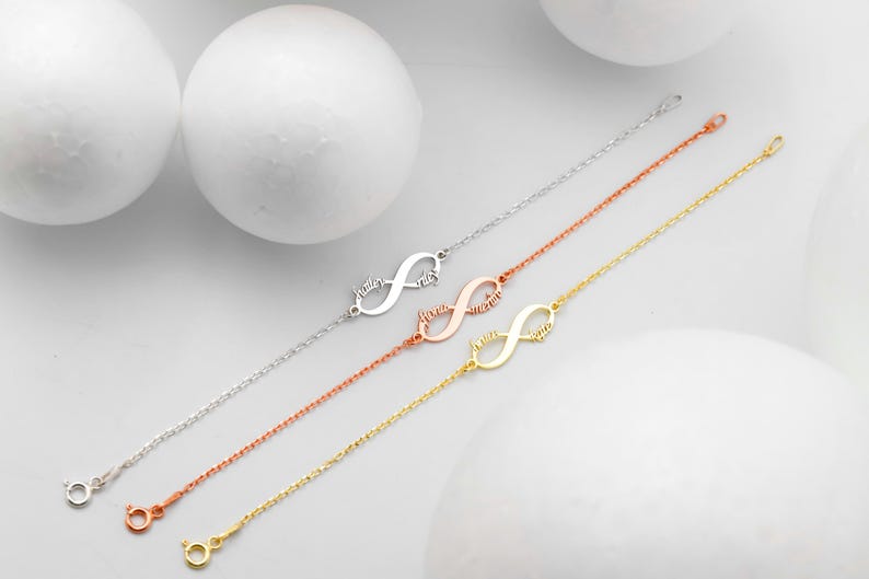 Personalized Infinity Two Name Bracelet: Sterling Silver, Gold-filled ...
