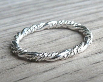 Silver Rope Ring | Etsy