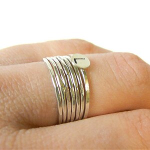 Silver Monogrammed Ring Stackable Rings Personalized Ring Sterling ...