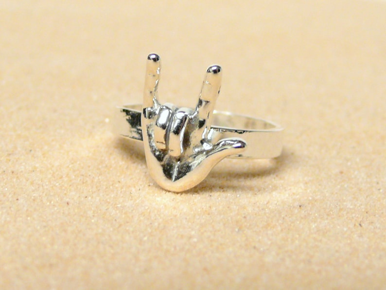 ASL I Love You Ring • Sterling Silver Love Ring • ASL Jewelry • I Love ...