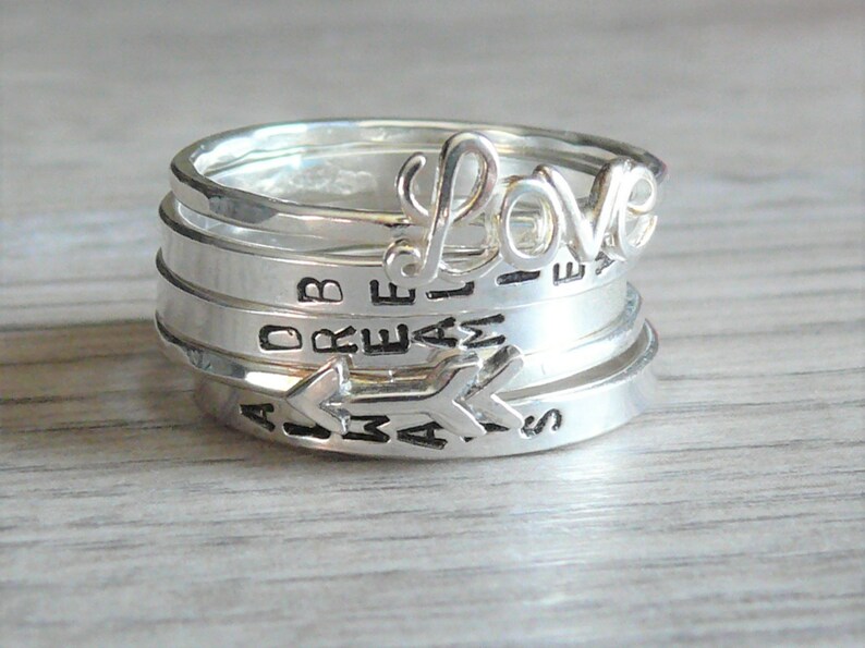 Script Love Ring • Sterling Silver Love Ring • Love Word Ring ...