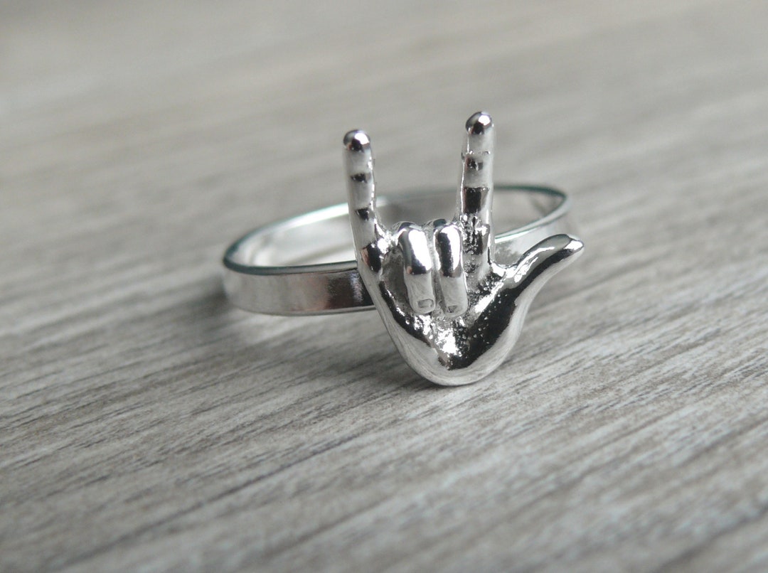 ASL I Love You Ring • Sterling Silver Love Ring • ASL Jewelry • I Love ...