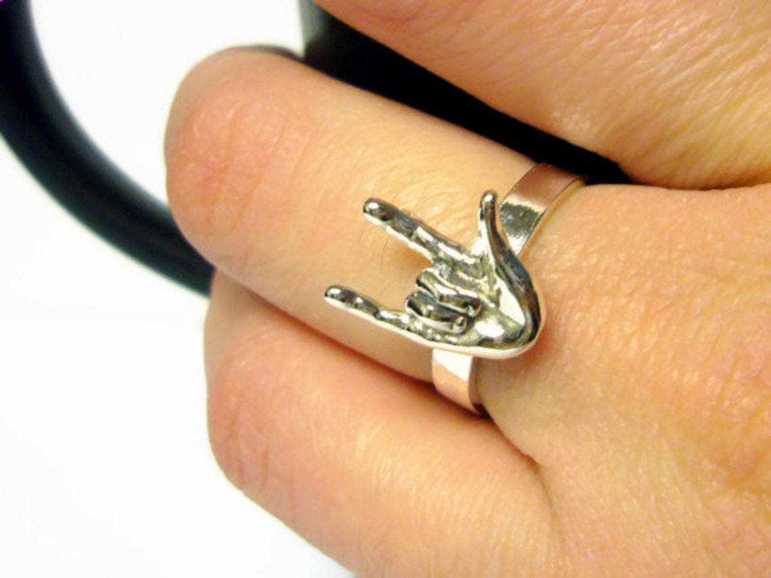 ASL I Love You Ring • Sterling Silver Love Ring • ASL Jewelry • I Love ...