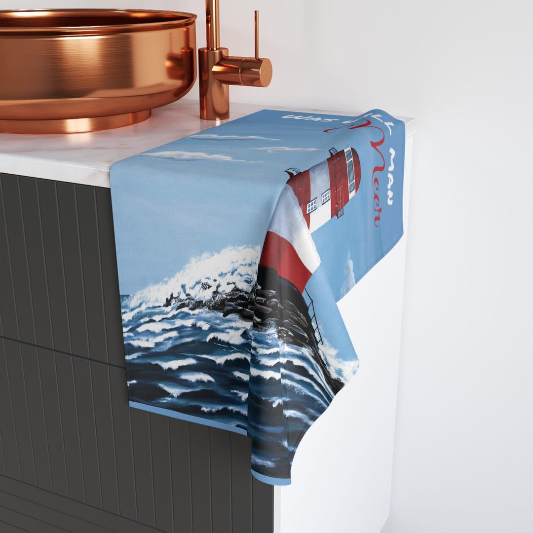 Lighthouse Towel – Coastal & Beach House Decor, Nautical Gift, Kitchen ...