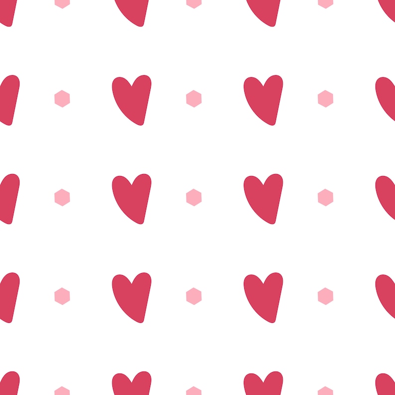 Heart Seamless Pattern Digital Papers - Etsy