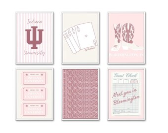 Indiana University Posters, Wall Art Prints, Set of 6 Downloadable Bar ...