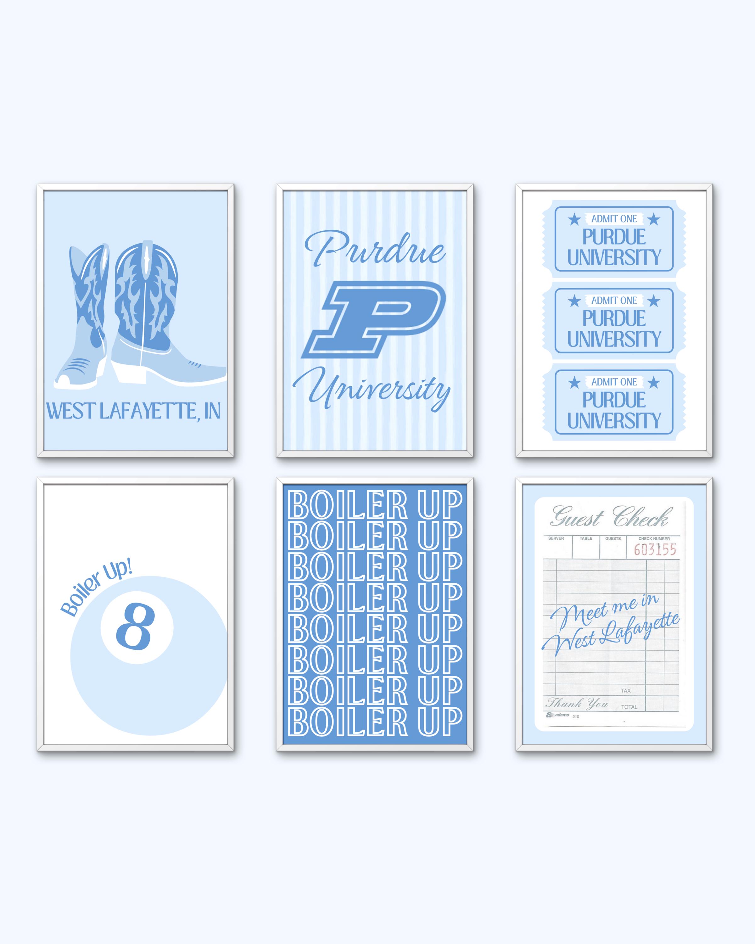 PURDUE UNIVERSITY | Set of 6 | Digital Downloads - Etsy
