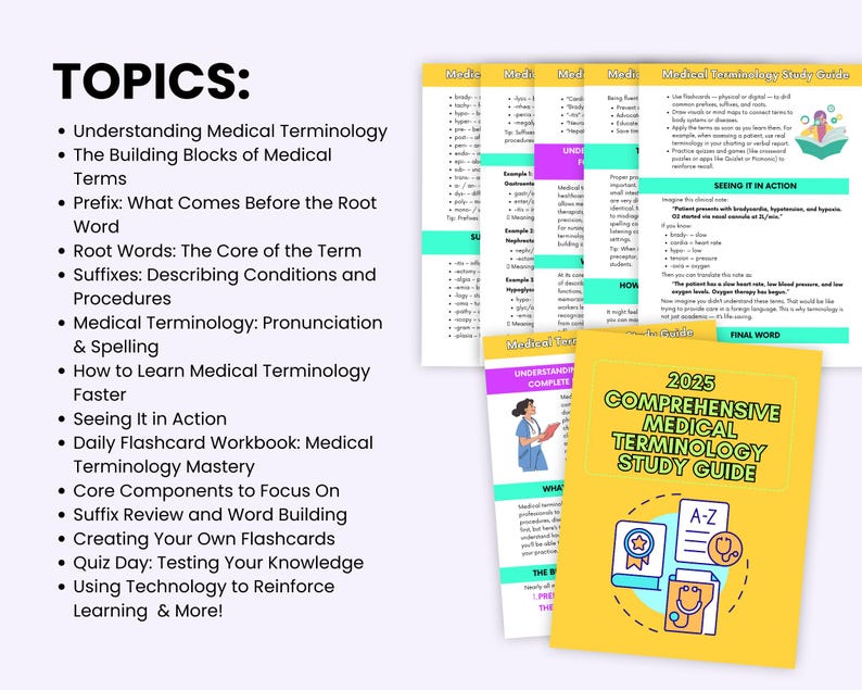 Medical Terminology Study Guide, Medical Terminology Prefixes, Nursing ...