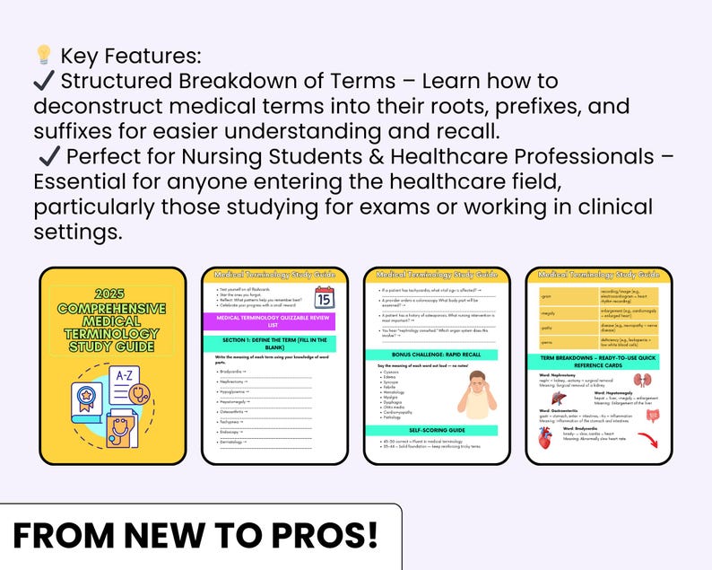 Medical Terminology Study Guide, Medical Terminology Prefixes, Nursing ...