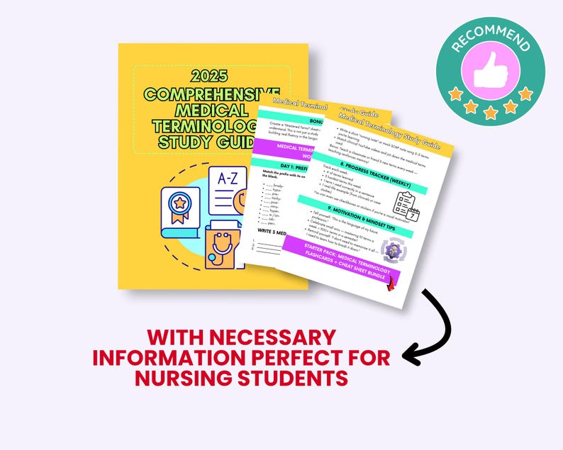 Medical Terminology Study Guide: Nursing School Notes (PDF Download) - Etsy