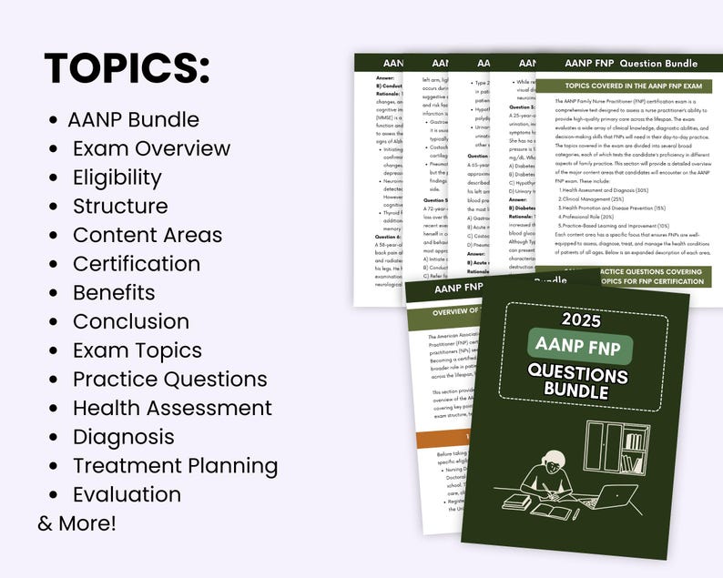 FNP Exam Prep Bundle 2025 – ANCC AANP Exam, Nurse Practitioner Practice ...