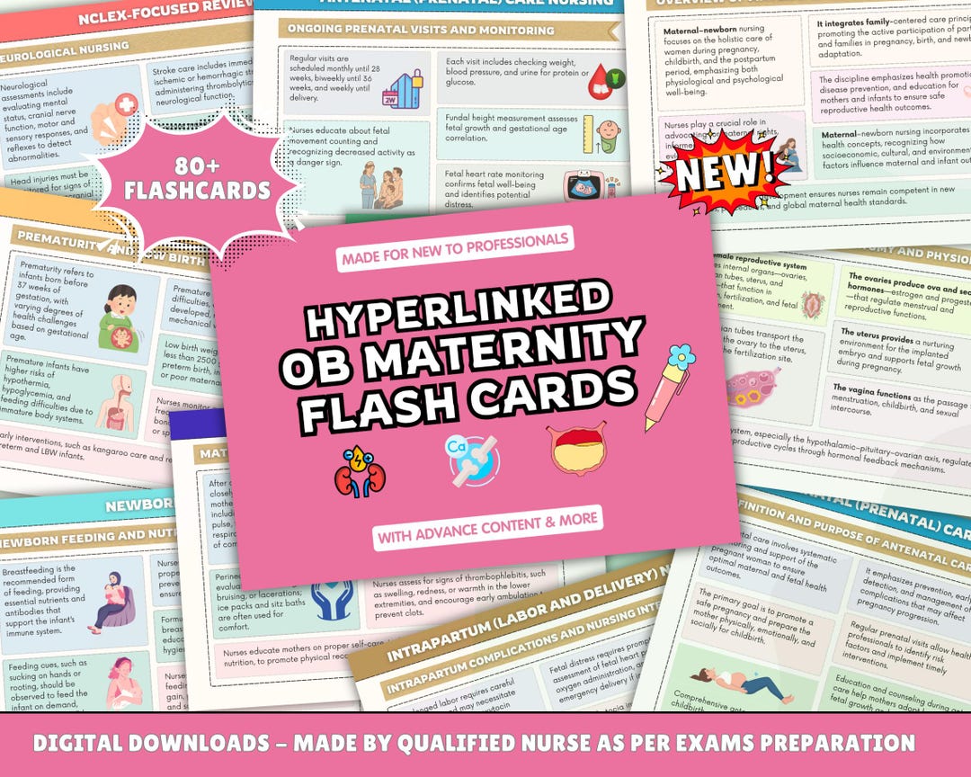 80+ OB Maternity Flashcards 2026, 10+ Topics, Hyperlinked (PDF Download ...
