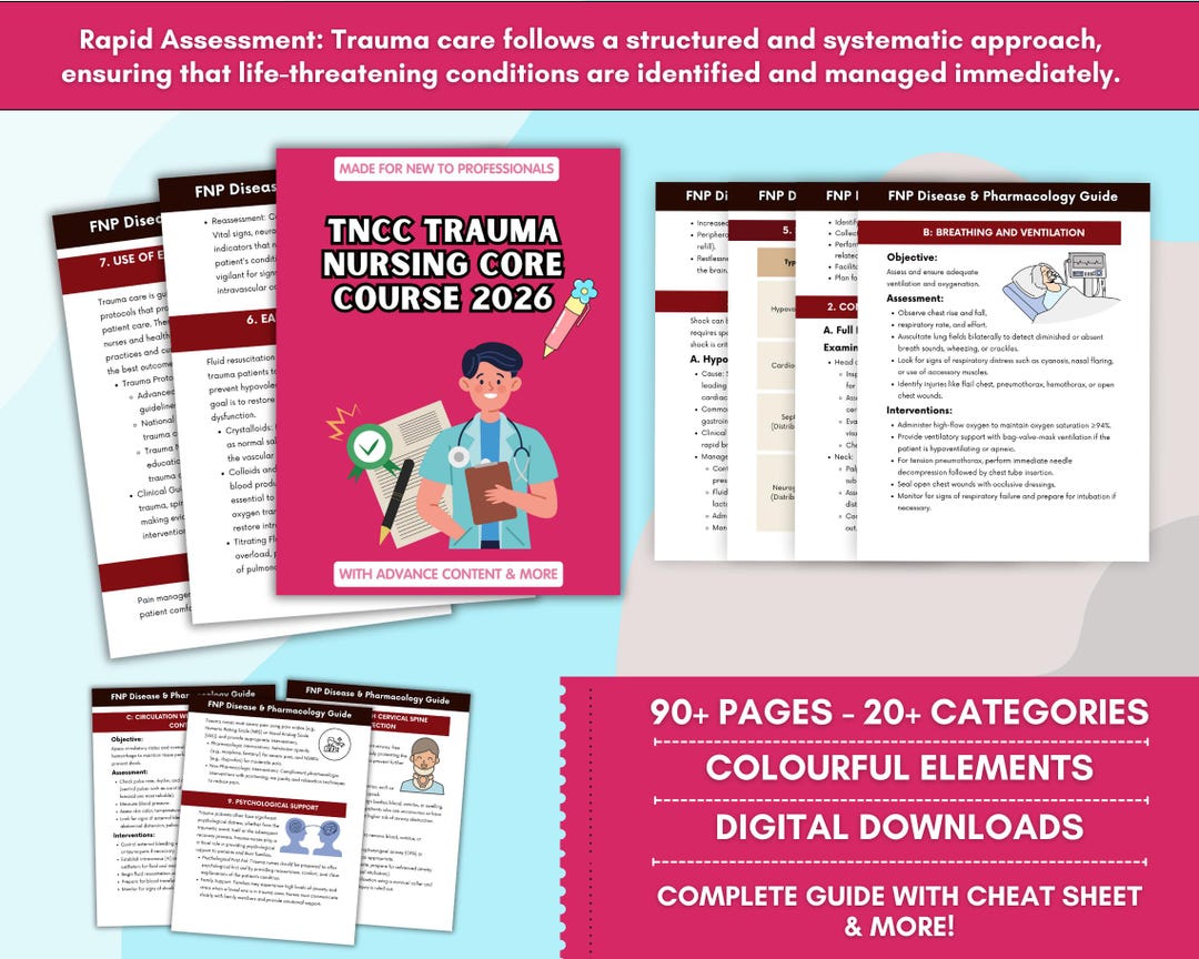 Ultimate Tncc Trauma Nursing Core Course 2025, Emergency Nursing, Perfect for Trauma Nurses, the ...