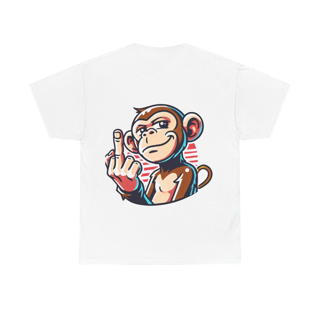 Funny Monkey T-shirt - Funny Flipping the Finger - Design for Casual ...