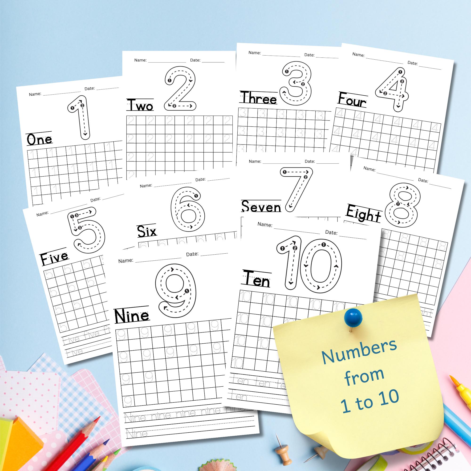 Printable Number Tracing Worksheets (1-10) | Fine Motor & Handwriting ...