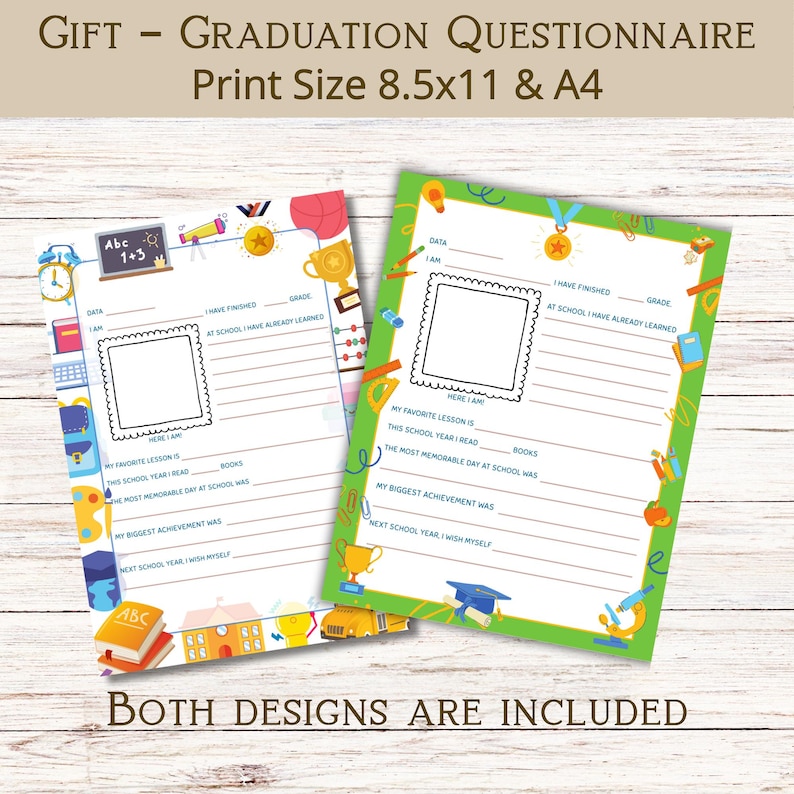 Kindergarten Graduation Diploma: Printable PDF With Bonus Questionnaire ...