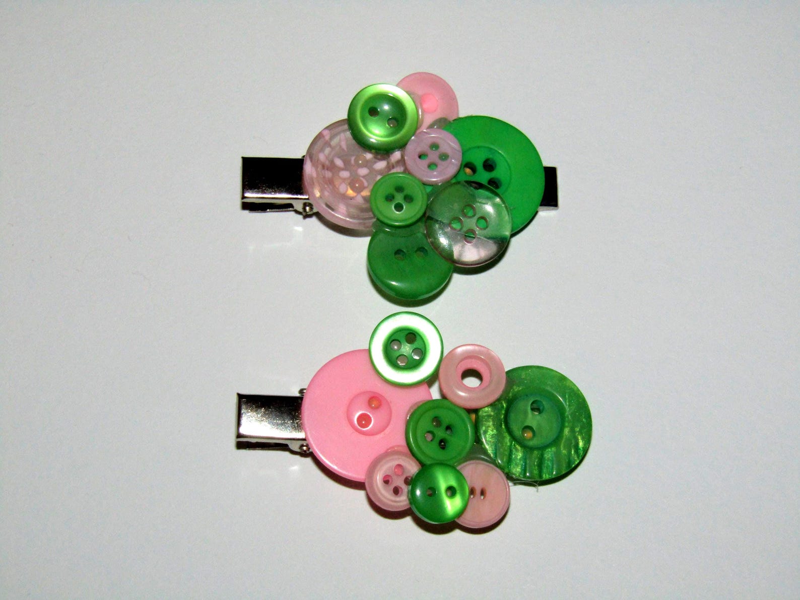 Colorful Button Hairclips - Etsy
