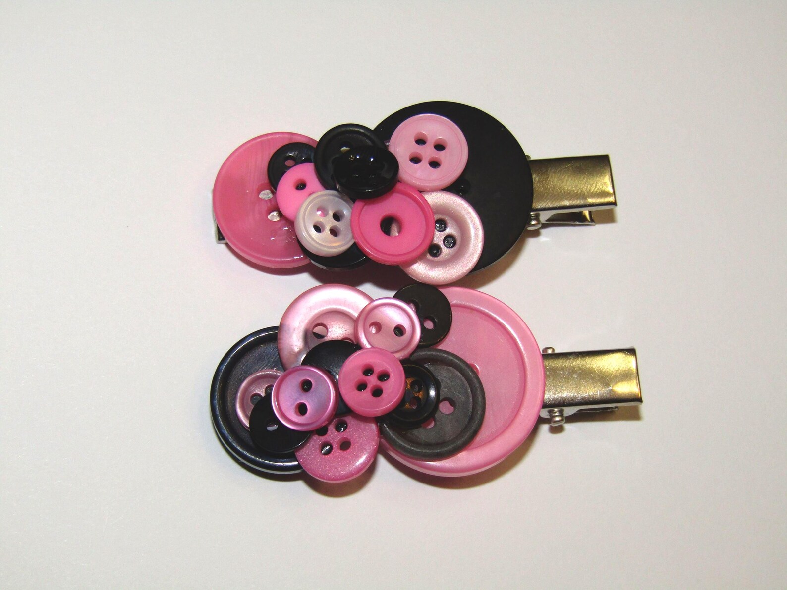 Colorful Button Hairclips - Etsy